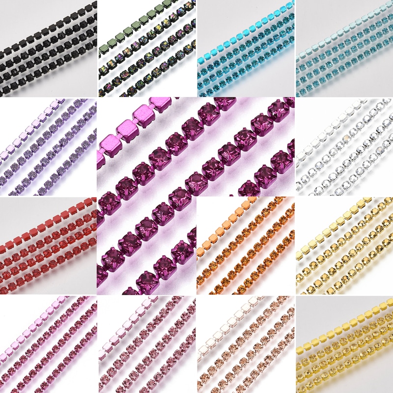 Rhinestone Cup Chain - Etsy