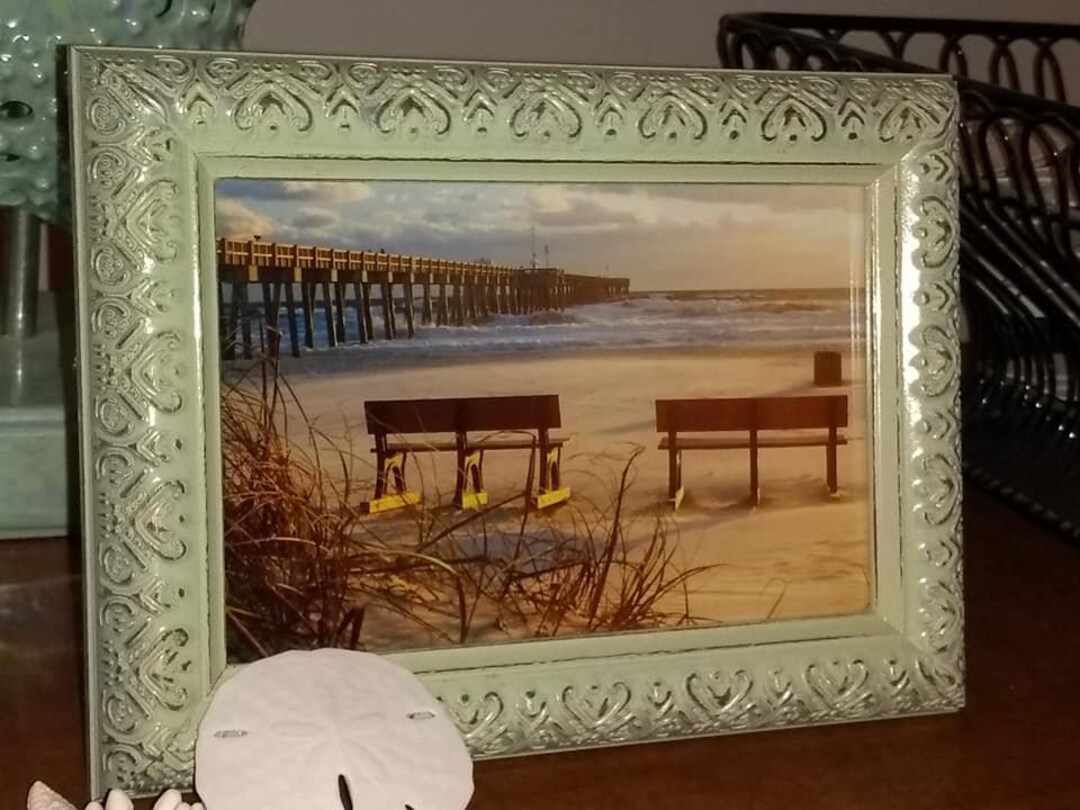 Beach Decor Piers Panama City Beach Green Frame Pastel - Etsy