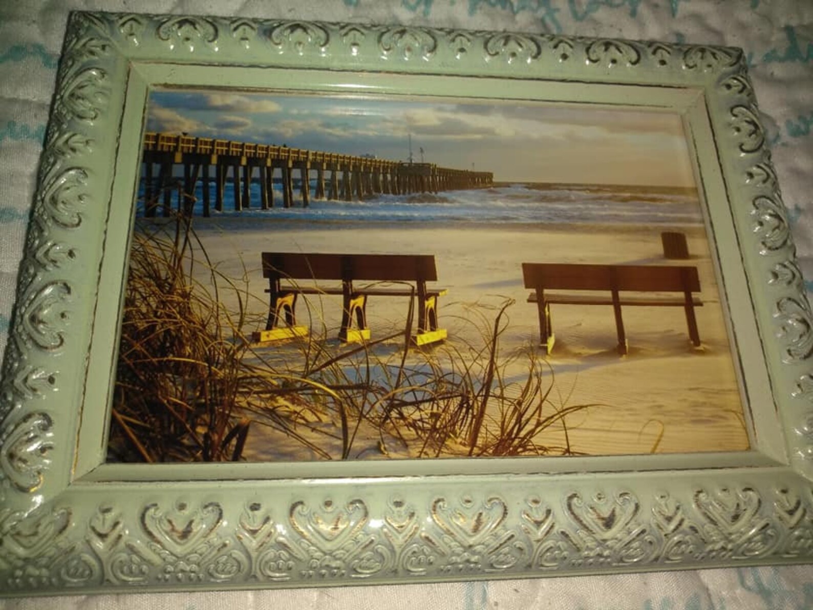 Beach Decor Piers Panama City Beach Green Frame Pastel - Etsy