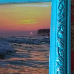 Beach Decor Turquoise Blue Aqua Shabby Chic Frame Coastal - Etsy