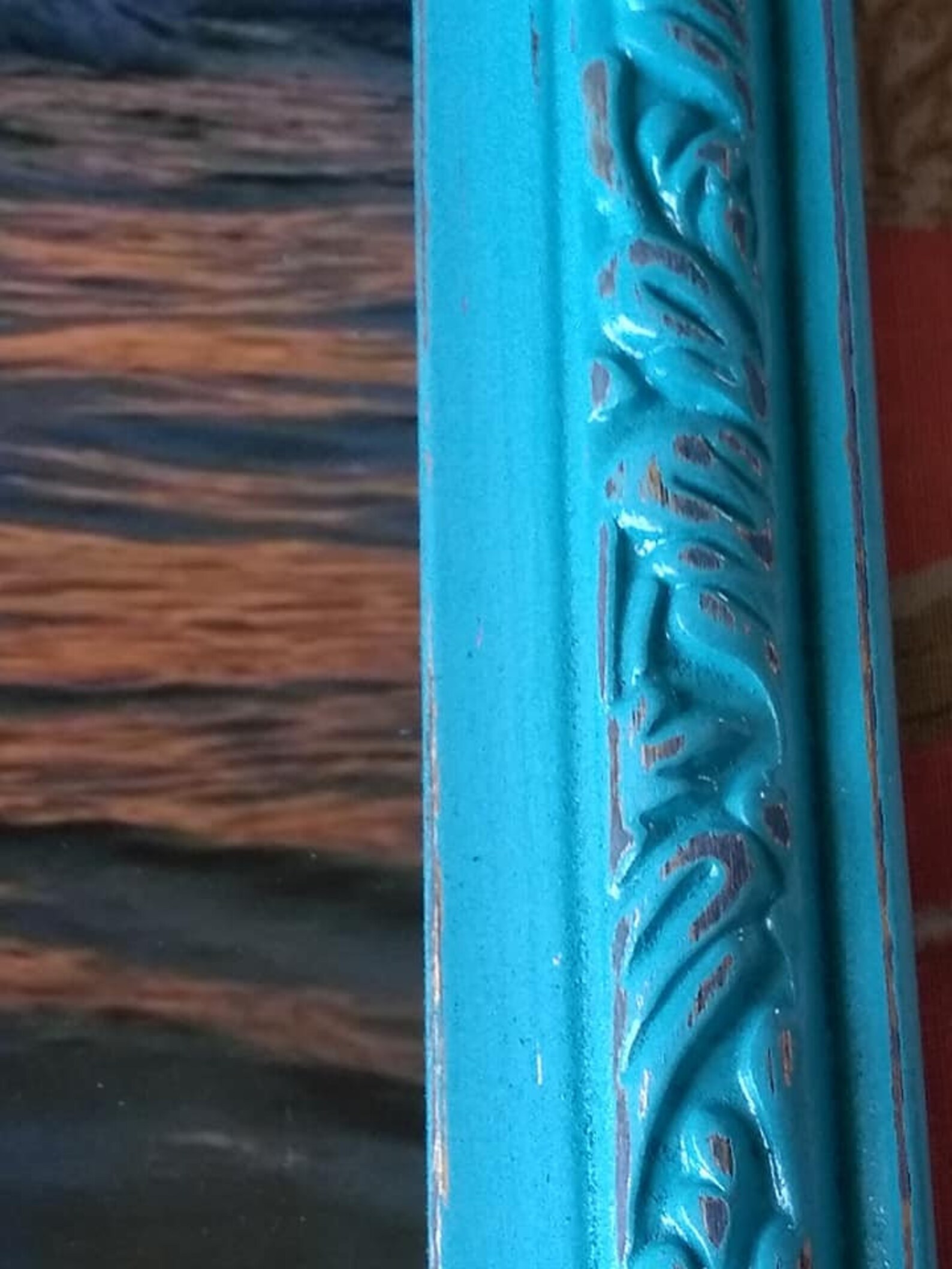 Beach Decor Turquoise Blue Aqua Shabby Chic Frame Coastal - Etsy