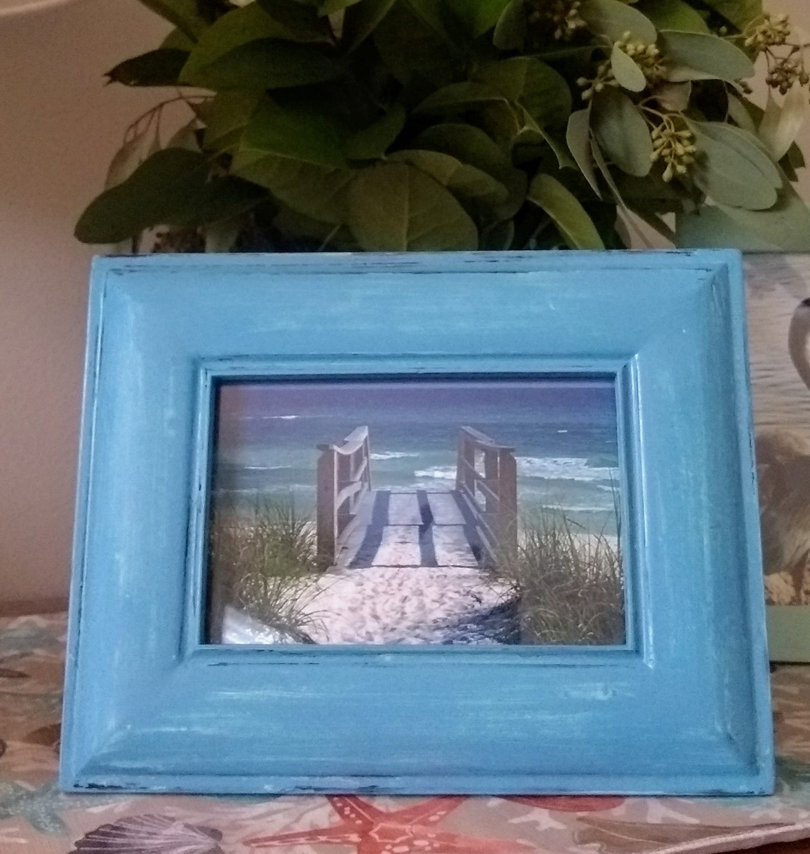 Turquoise decor Aqua decor Aqua frame Shabby chic frame | Etsy