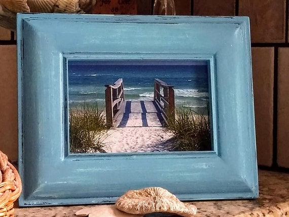Turquoise decor Aqua decor Aqua frame Shabby chic frame | Etsy