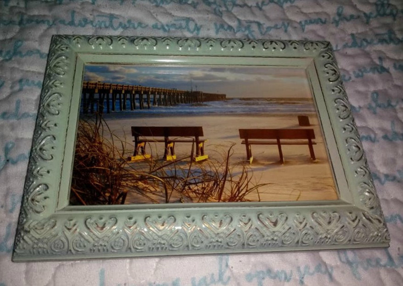Beach Decor Piers Panama City Beach Green Frame Pastel - Etsy