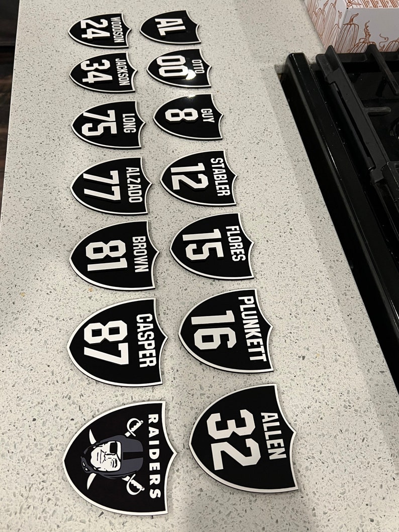 Raiders Retired Number Set - Etsy