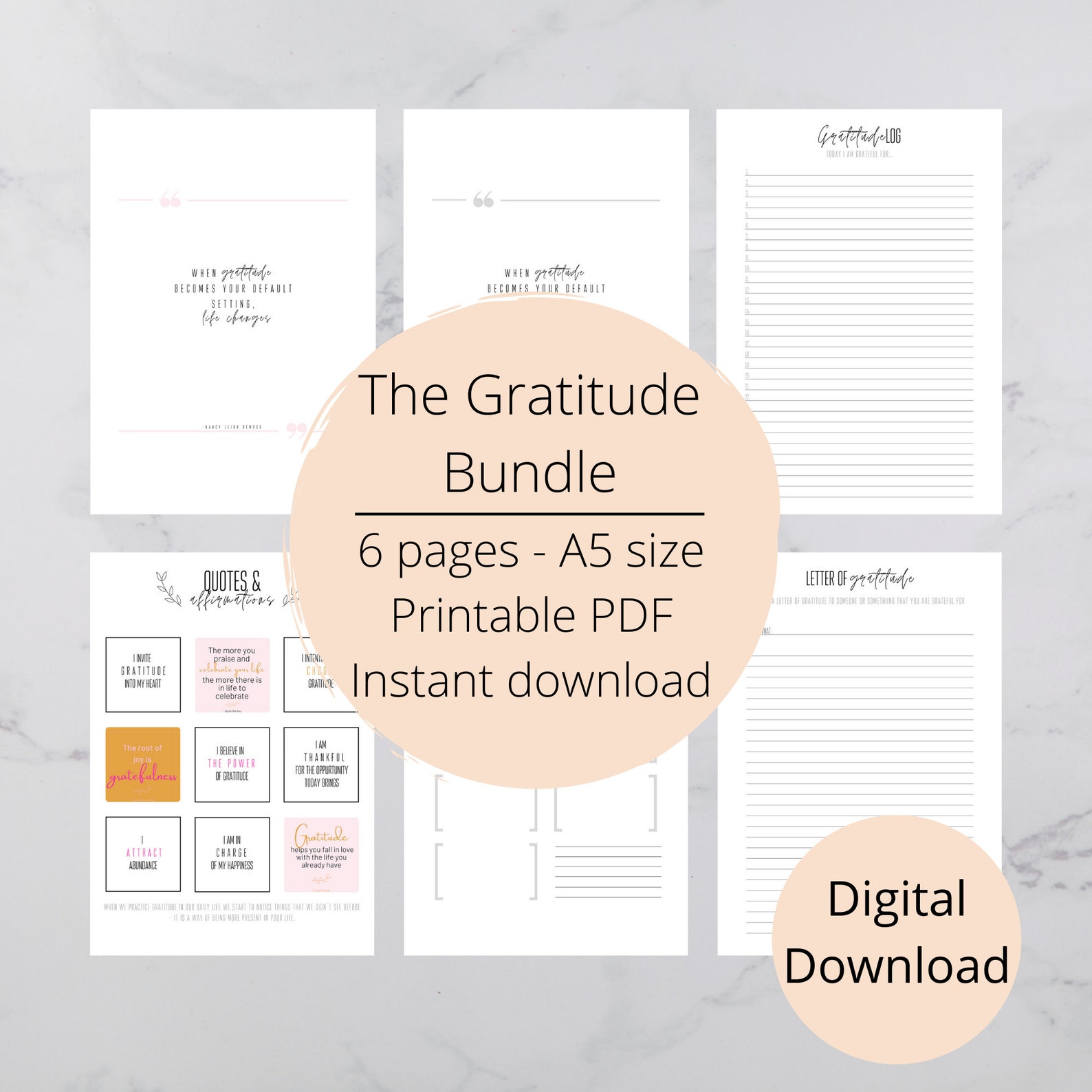 Gratitude Journal Printable Gratitude Journal Gratitude Pages Gratitude ...
