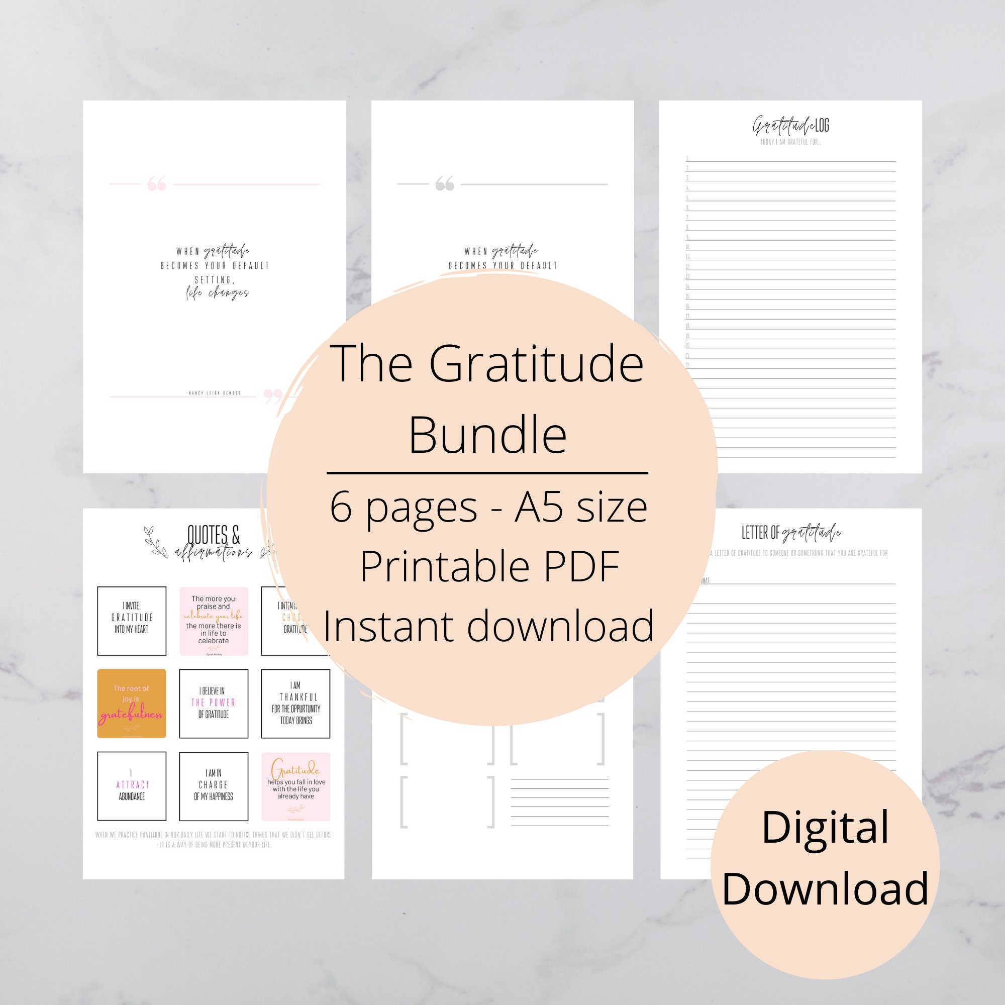 Gratitude Journal Printable Gratitude Journal Gratitude Pages Gratitude ...