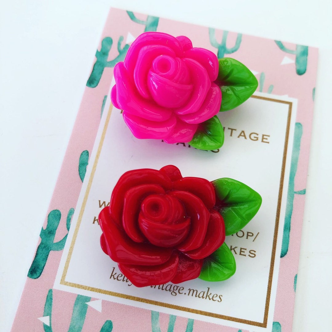 VENTA DE PIN Juego de estilo vintage de dos broches de rosa - Etsy España