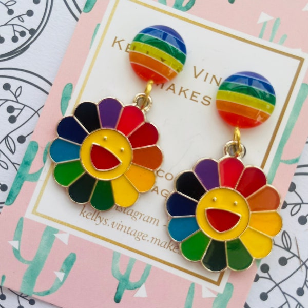 Rainbow Flower Smile - Etsy