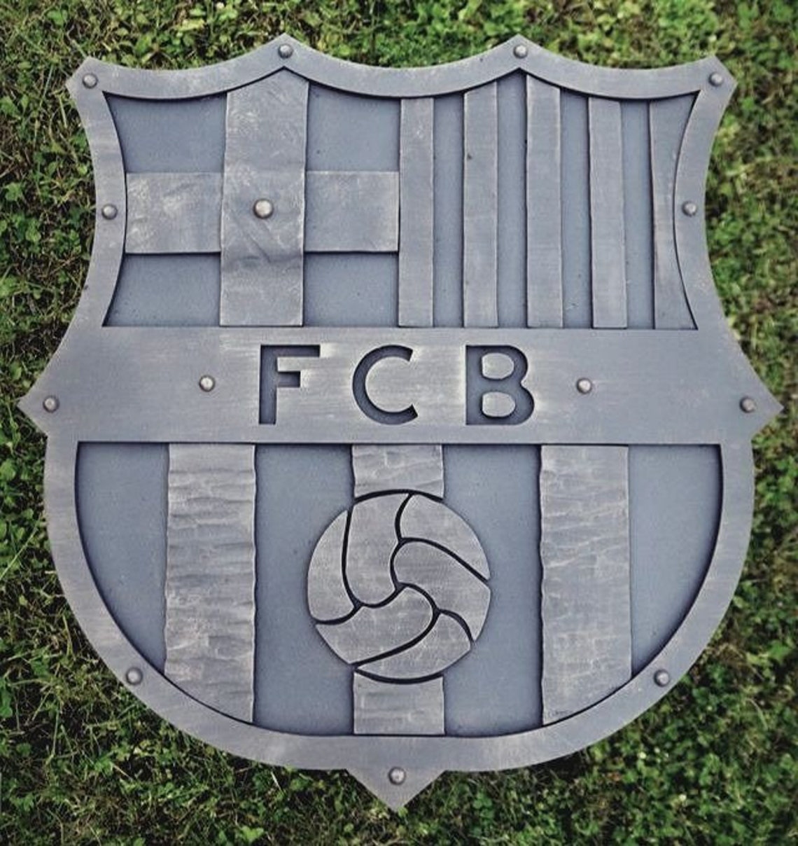 FC Barcelona Iron Logo Metal Wall Decoration Football Wall | Etsy