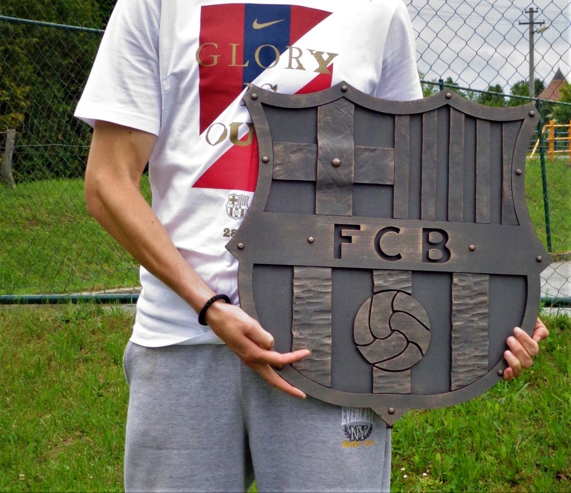 FC Barcelona Iron Logo Metal Wall Decoration Football Wall | Etsy