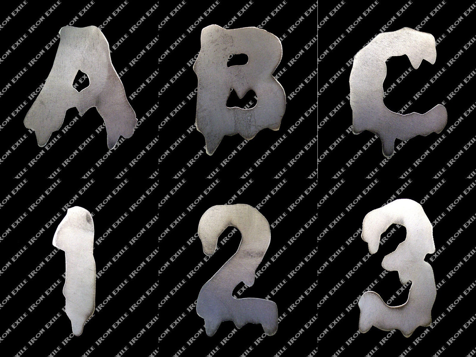Creepy Dripping Metal Number or Letter Font - Etsy