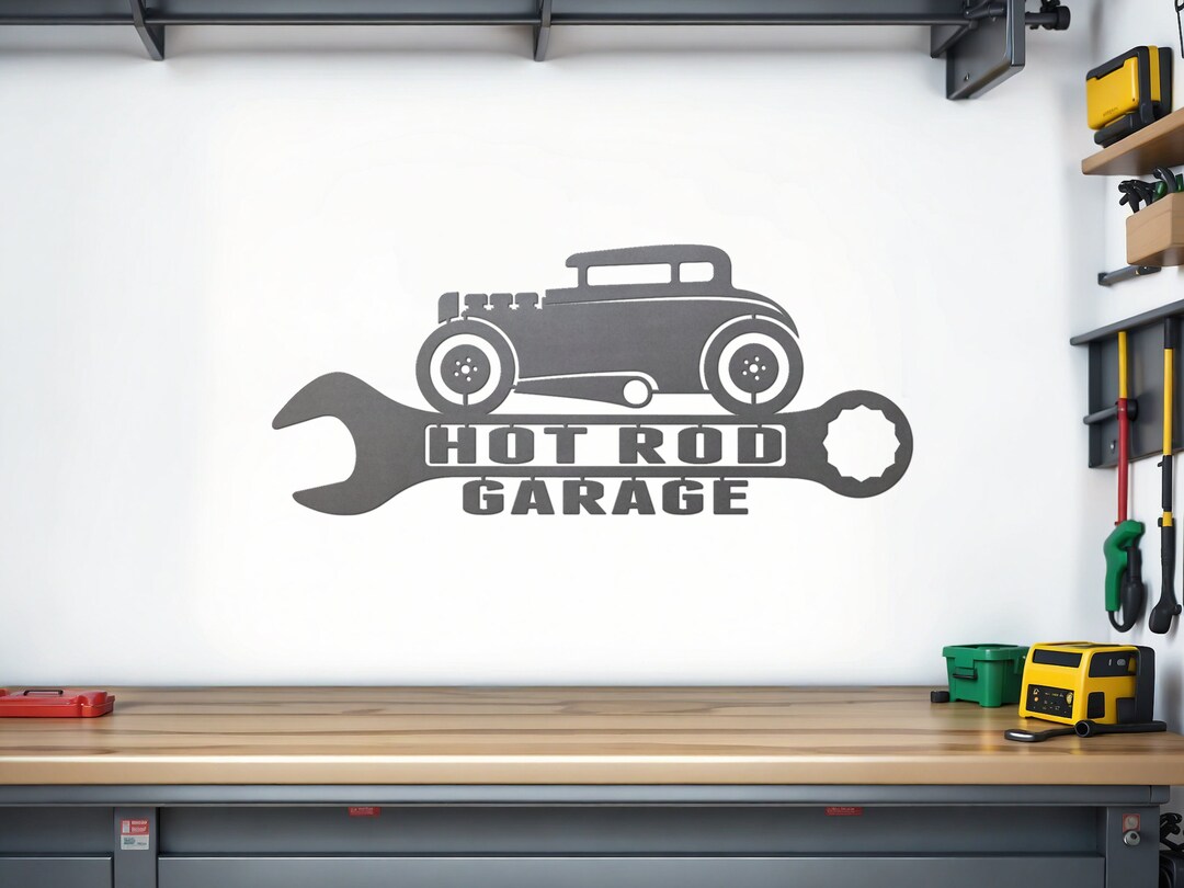 Hot Rod Coupe Garage Metal Wall Art Sign Street Rat Rod Speed Shop ...
