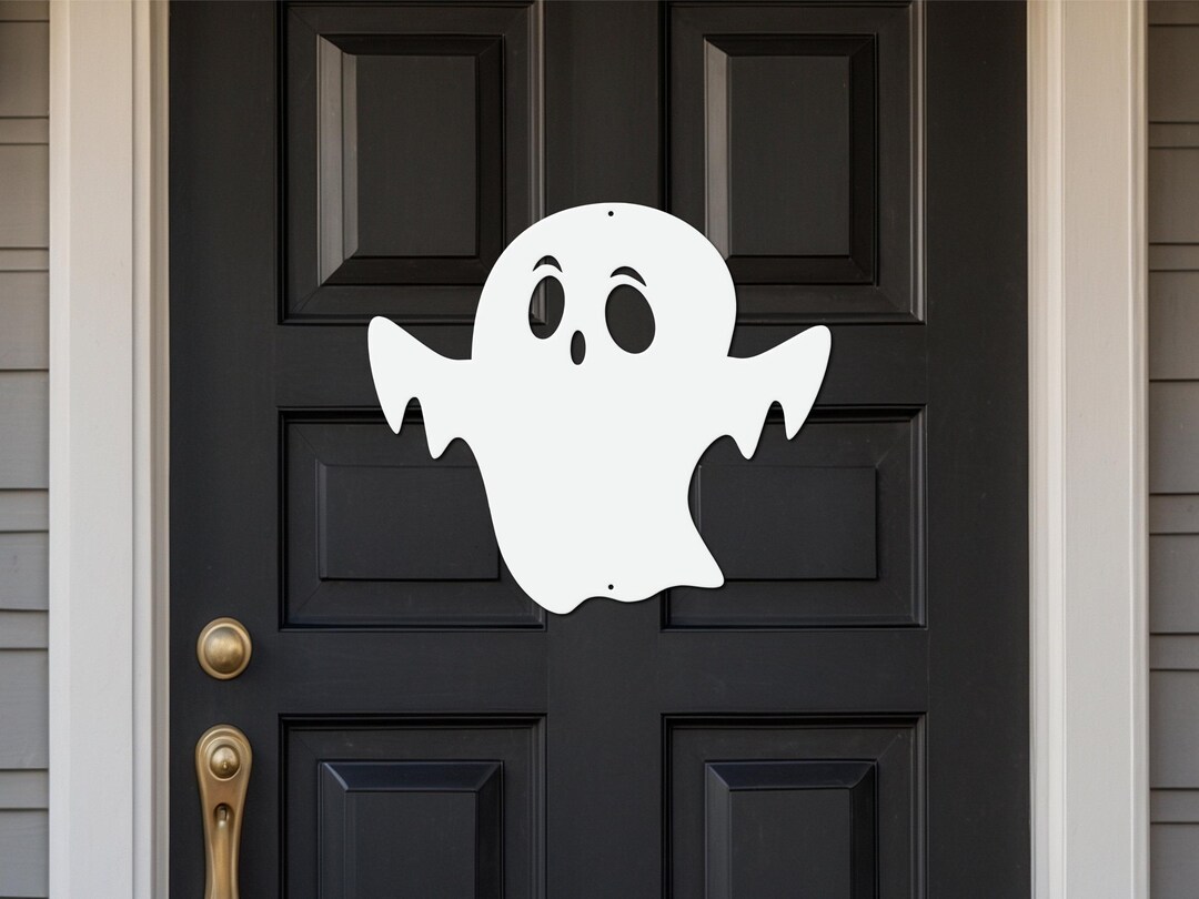 Ghost Door Sign | Ghost Halloween Decor | Metal Halloween Decoration ...