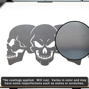 Skull Trio Three Skulls Metal Sign Garage Mancave Wall Art Biker IRON ...