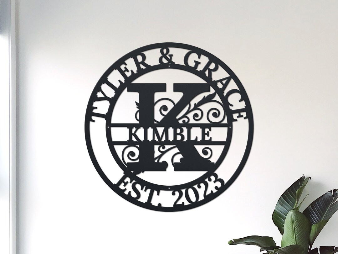 Personalized Metal Monogram Sign Wedding Monogram Last Name - Etsy
