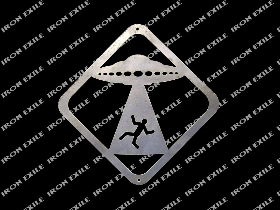 UFO Abduction Crossing Metal Wall Art Sign Sci-fi Martian Area - Etsy