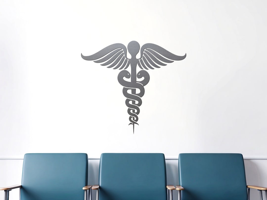 Caduceus Medical Emblem Metal Wall Art Sign Doctor Symbol Chirstmas ...