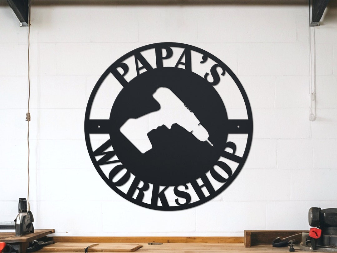 Custom Workshop Sign | Personalized Sign for Handyman | Husband Gift ...
