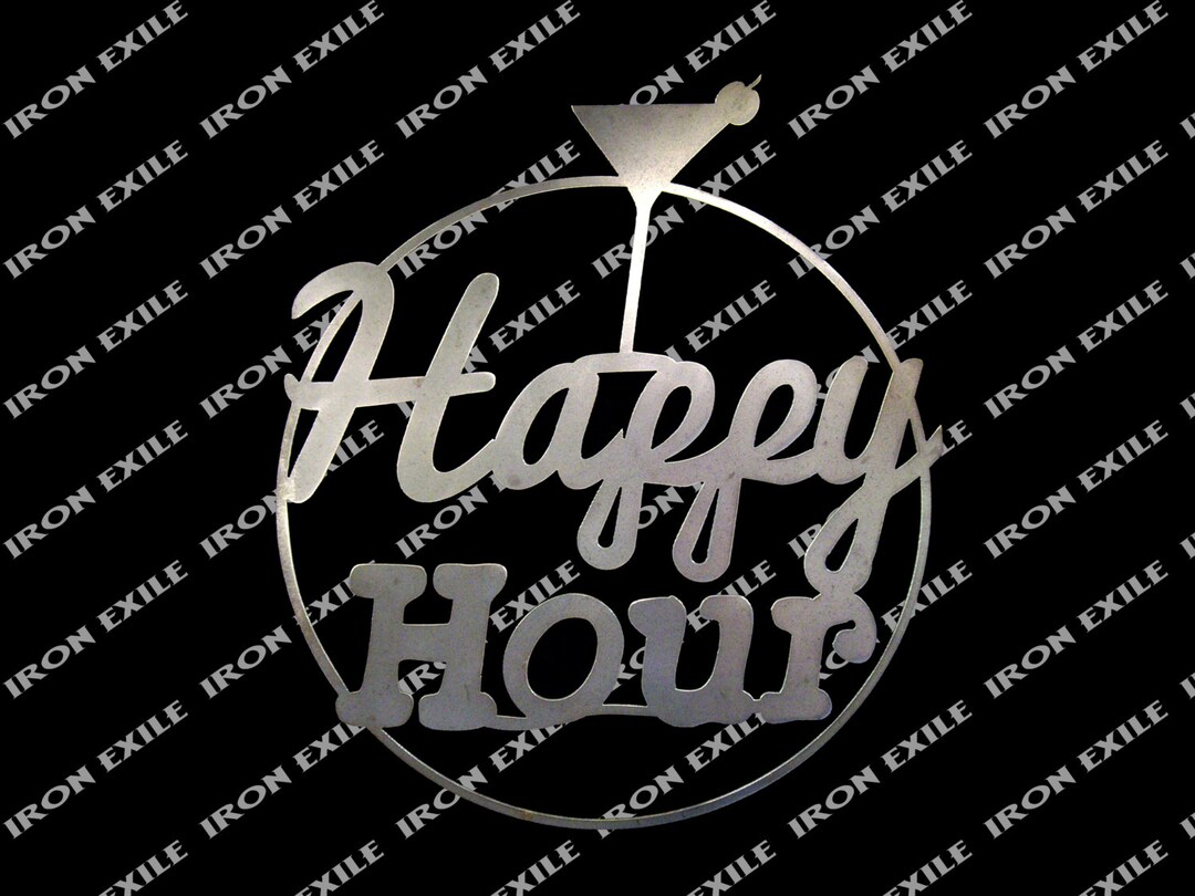 Happy Hour Mancave Bar Liquor Metal Wall Art Sign for Pub or - Etsy