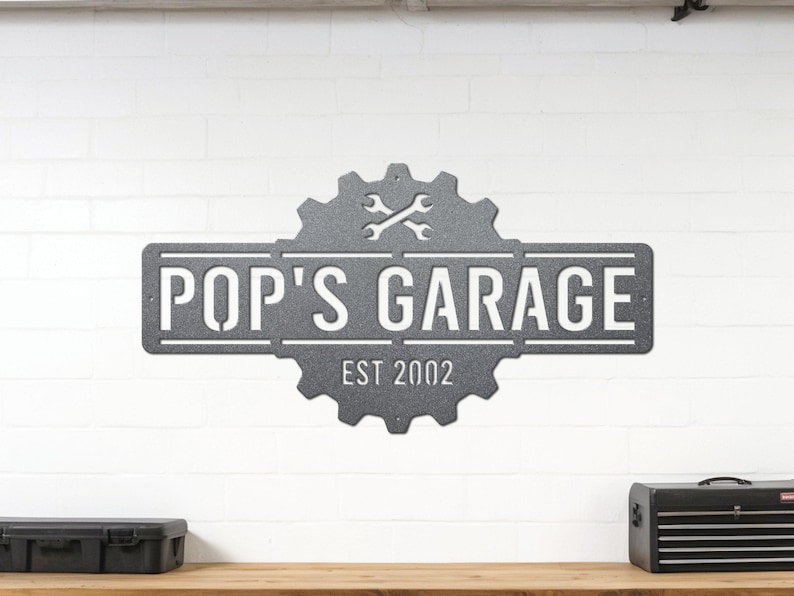 Personalized Metal Garage Sign | Custom Name Garage Decor | Papas ...