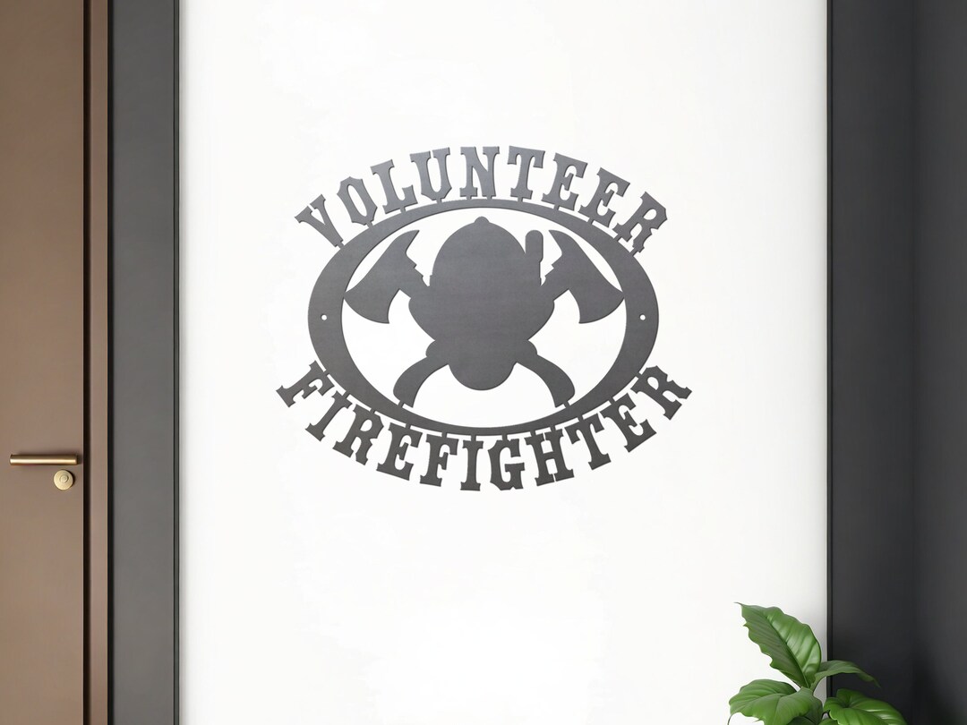 Volunteer Firefighter Fire Department Fireman Metal Sign Christmas Gift ...