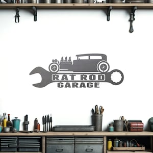 Rat Rod Sedan Garage Metal Wall Art Sign Street Hot Rod Speed Shop Gift ...