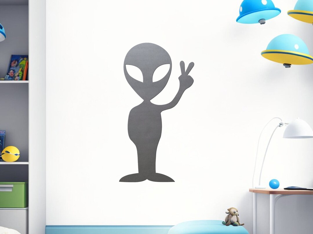 Alien Peace Sign Metal Cut Out - Etsy