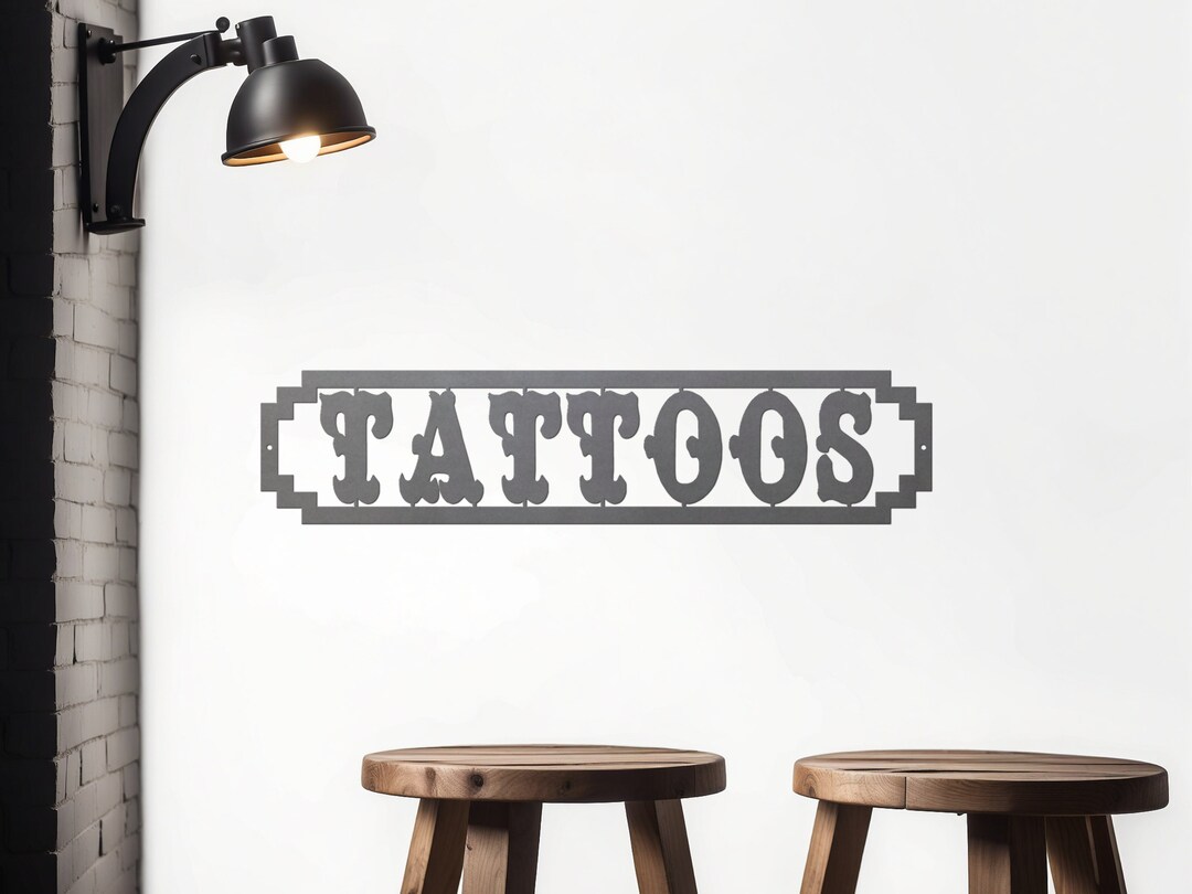 Tattoos Metal Wall Art Sign for Tattoo Body Piercing Shop Man Cave ...
