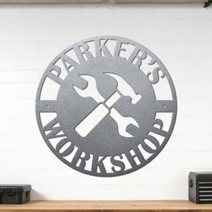 Personalized Metal Garage Sign | Papas Garage | Dads Garage | Gift for ...
