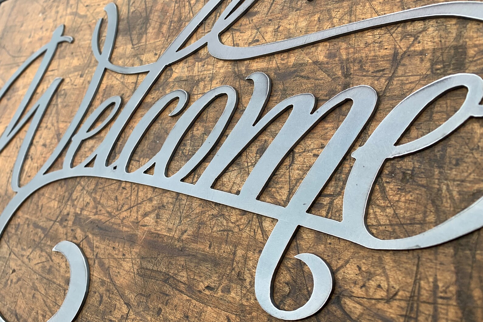 Welcome Sign Plasma Cut Metal Wall Art Steel Farmhouse | Etsy