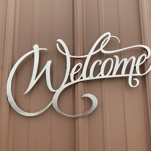 Welcome Sign Plasma Cut Metal Wall Art Steel Farmhouse - Etsy