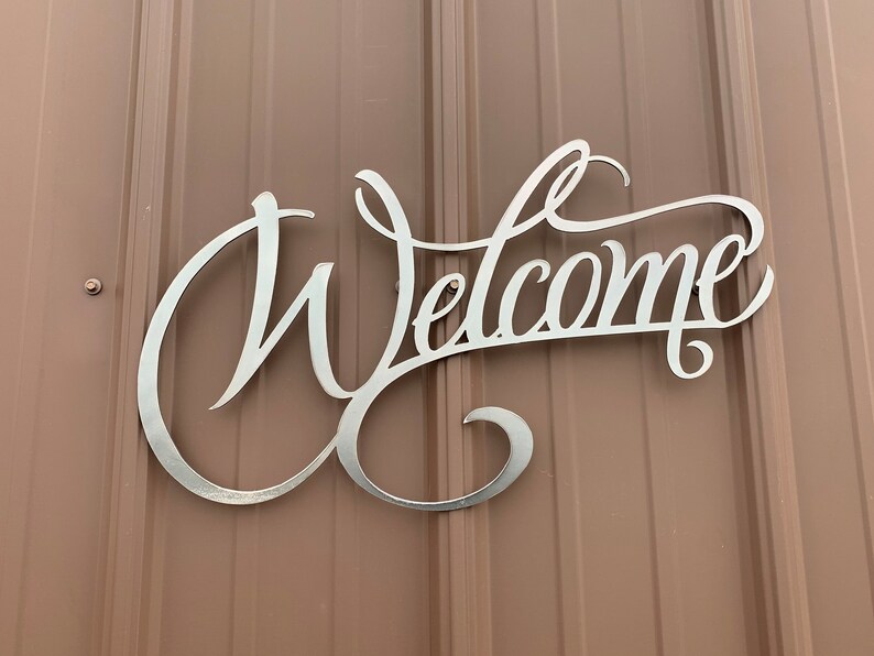 Welcome Sign Plasma Cut Metal Wall Art Steel Farmhouse - Etsy