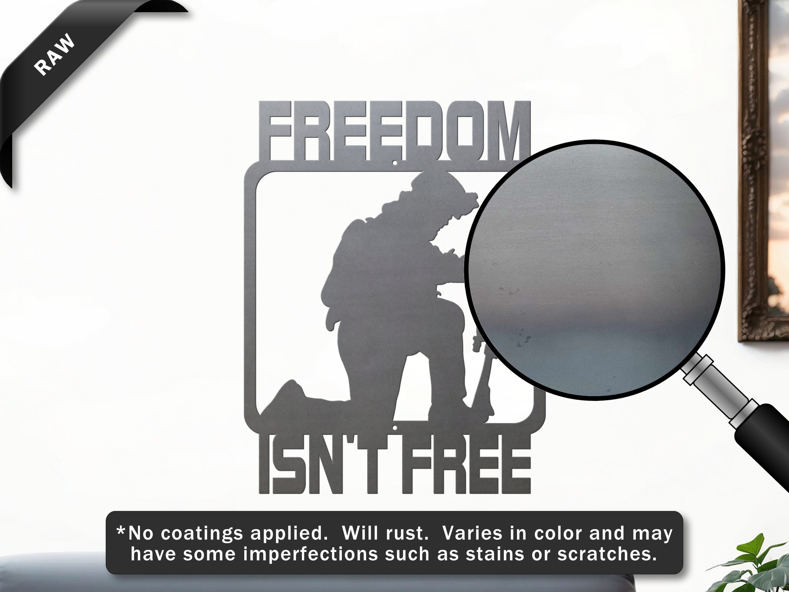 Freedom Isn't Free Metal Wall Sign - Etsy