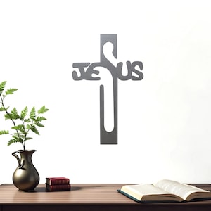Jesus Name Cross Crucifix God Religion Christ Faith Metal Wall Art ...