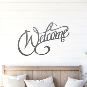 Welcome Sign -- Plasma Cut Metal Wall Art Steel Farmhouse Decor - Etsy