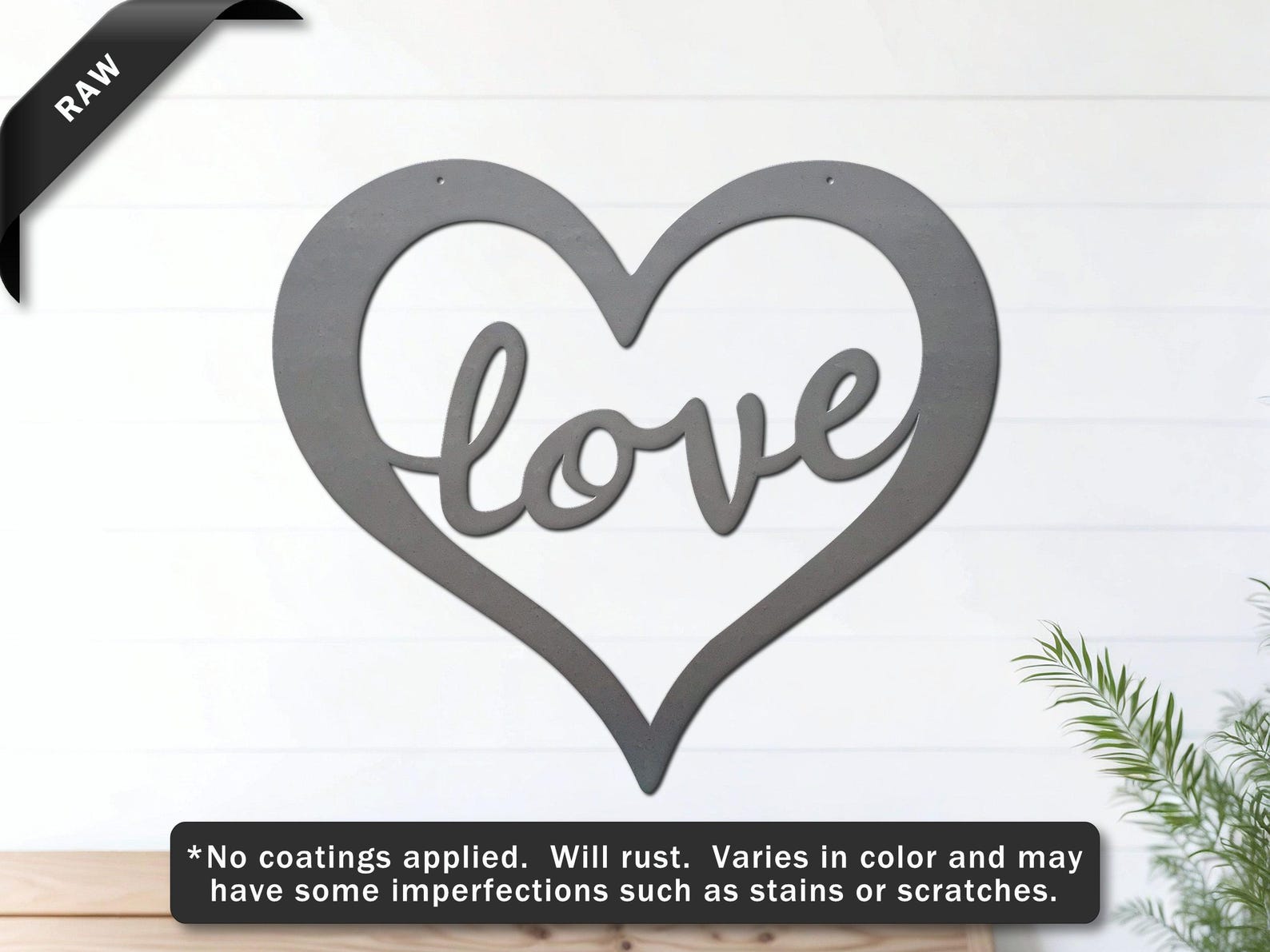 Heart Sign | Metal Love Sign | Valentine's Day Gift | Anniversary or ...