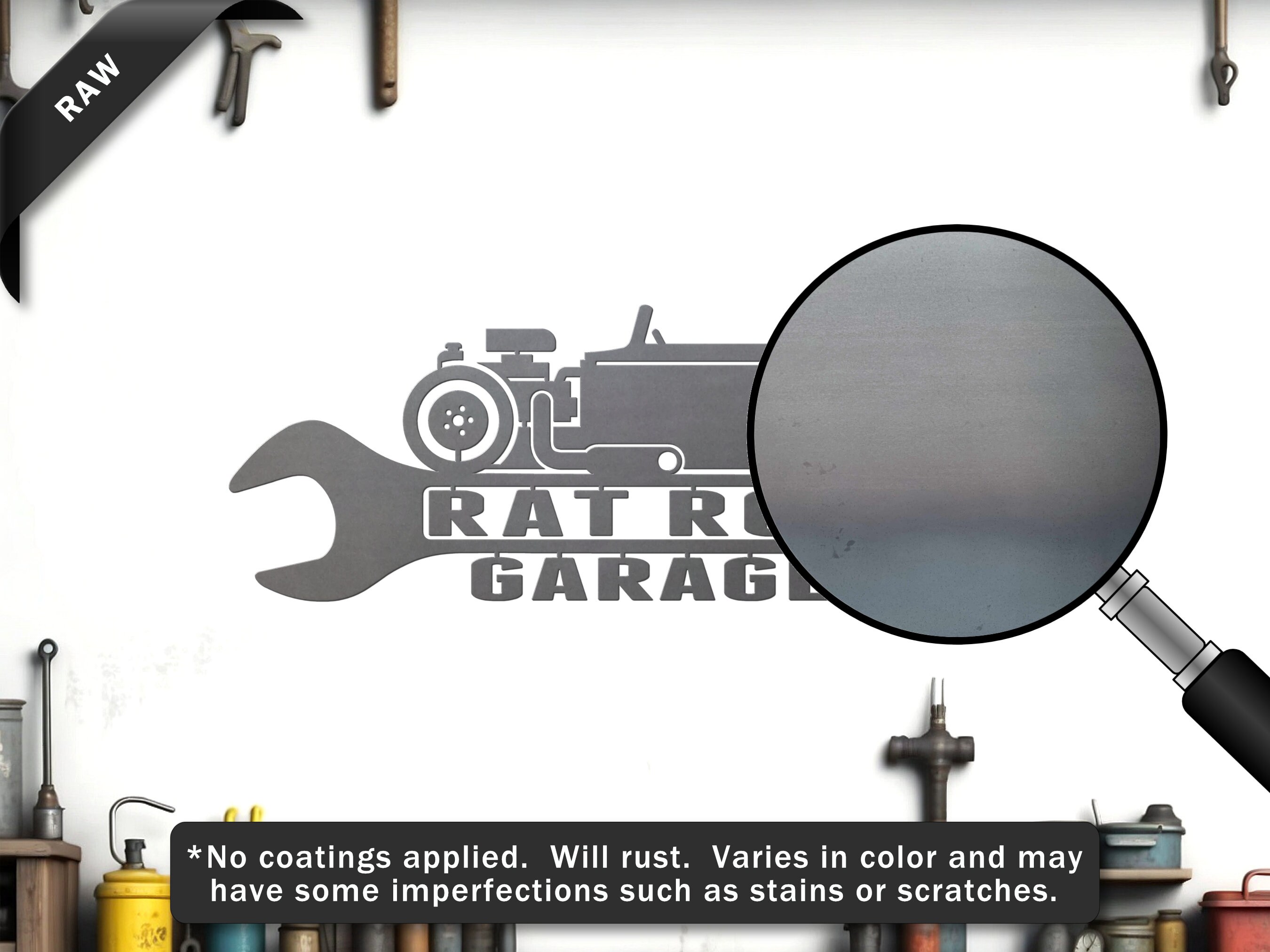 Rat Rod Garage Sign With Custom Truck Metal Wall Art Decor Hot Street ...