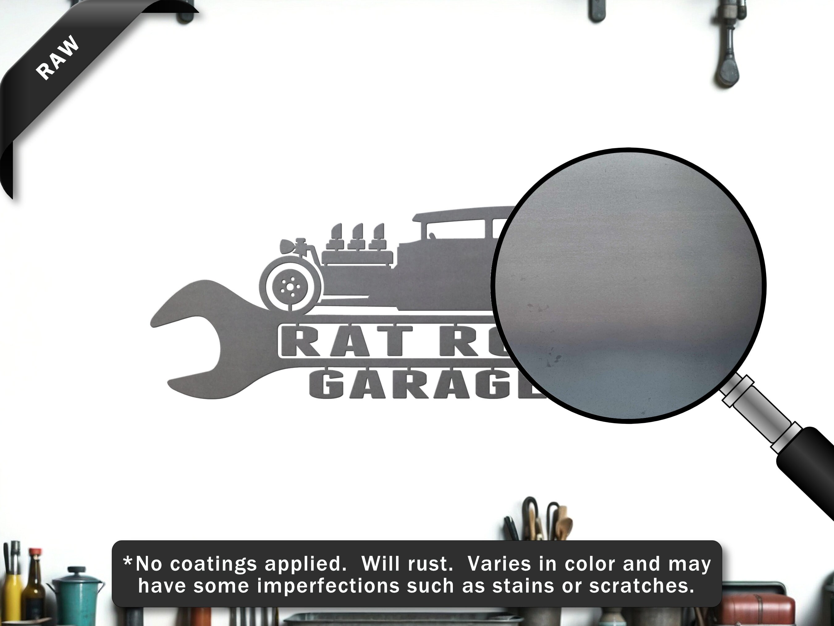 Rat Rod Sedan Garage Metal Wall Art Sign Street Hot Rod Speed Shop Gift ...