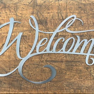 Welcome Sign Plasma Cut Metal Wall Art Steel Farmhouse Decor - Etsy