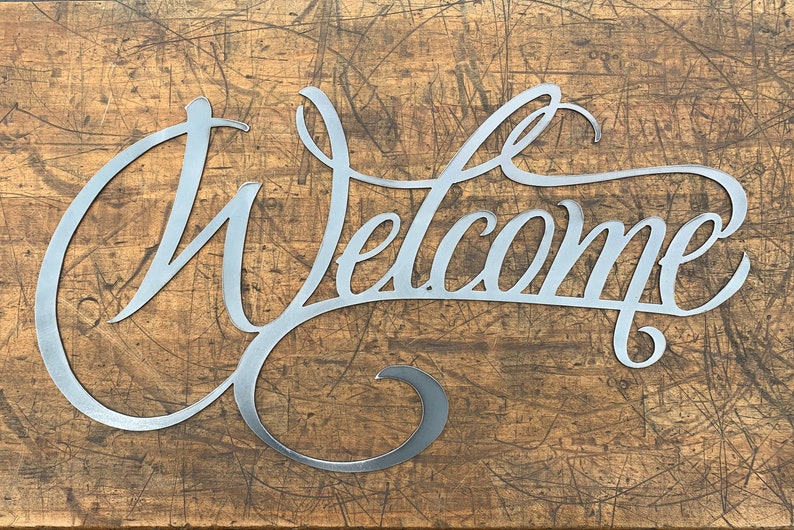 Welcome Sign Plasma Cut Metal Wall Art Steel Farmhouse - Etsy