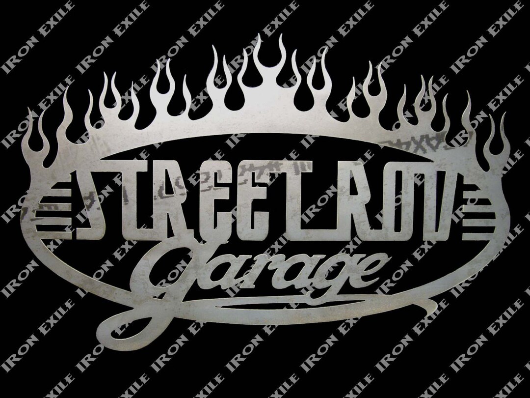 Street Rod Garage Sign With Flames 24 - Etsy