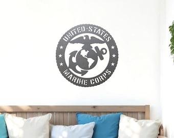 USMC United States Marine Corps Wall Art Laser Cut Sign Gift Idea Army ...