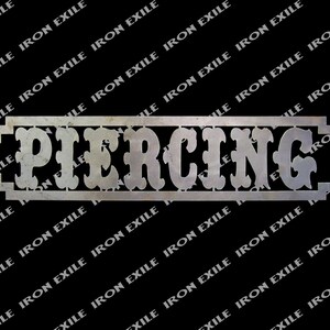 Piercing Metal Wall Art Sign for Tattoo Body Piercing Shop Man - Etsy