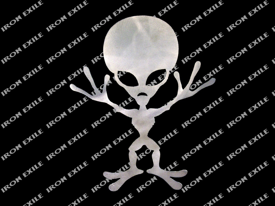 Alien Surrenders Metal Stencil Wall Art Sign UFO Sci-fi - Etsy