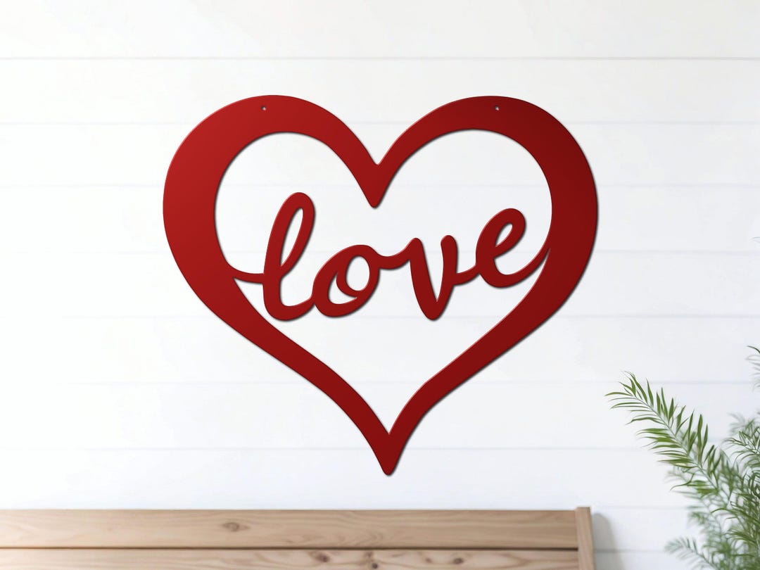 Heart Sign | Metal Love Sign | Valentine's Day Gift | Anniversary or ...