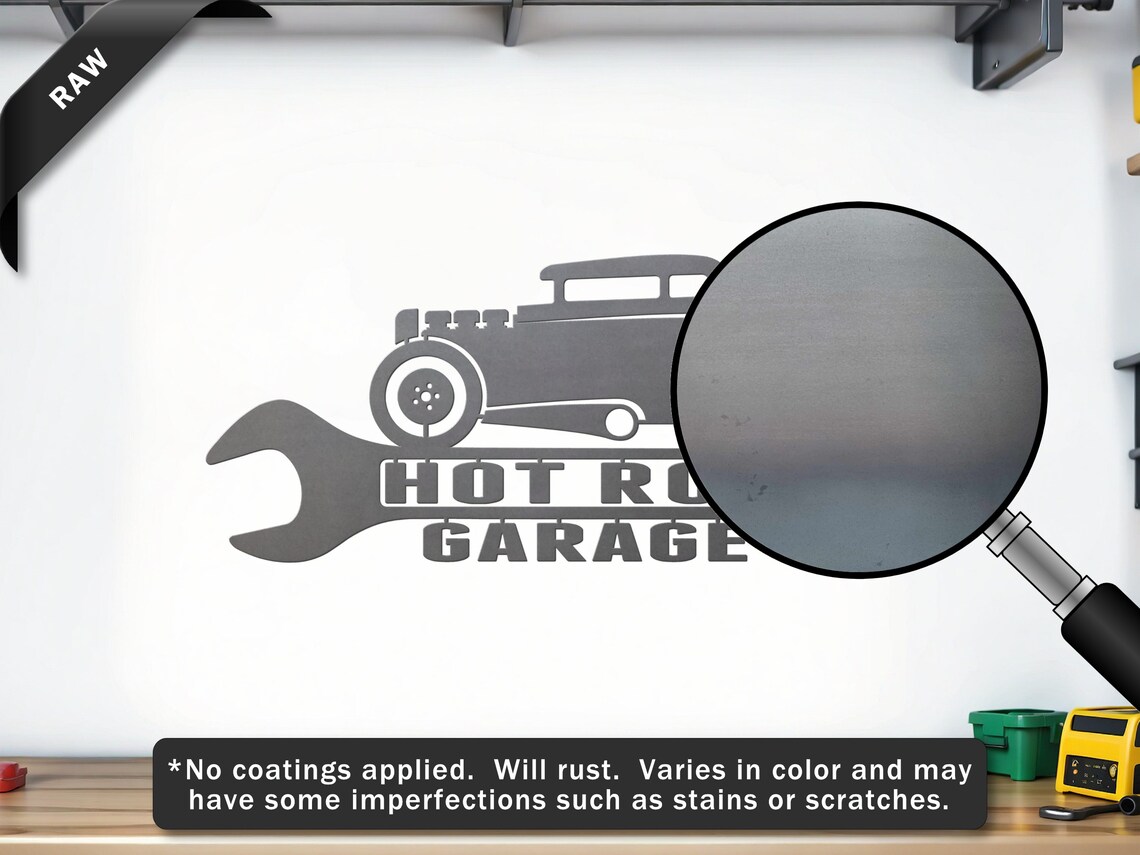 Hot Rod Coupe Garage Metal Wall Art Sign Street Rat Rod Speed Shop ...