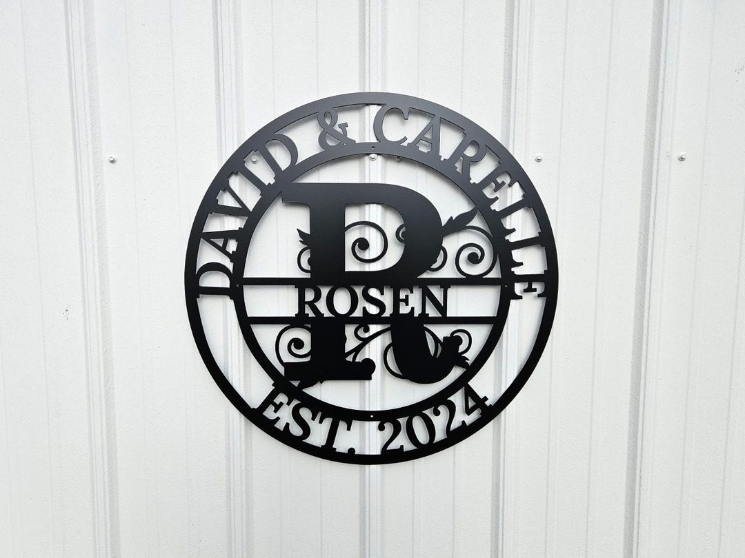 Personalized Metal Monogram Sign, Wedding Monogram, Last Name Sign ...