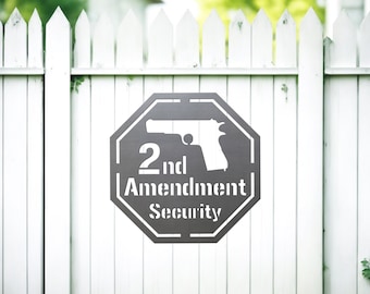 2nd Amendment Metal Sign Security Sign, Protection Sign, Wall Art ...