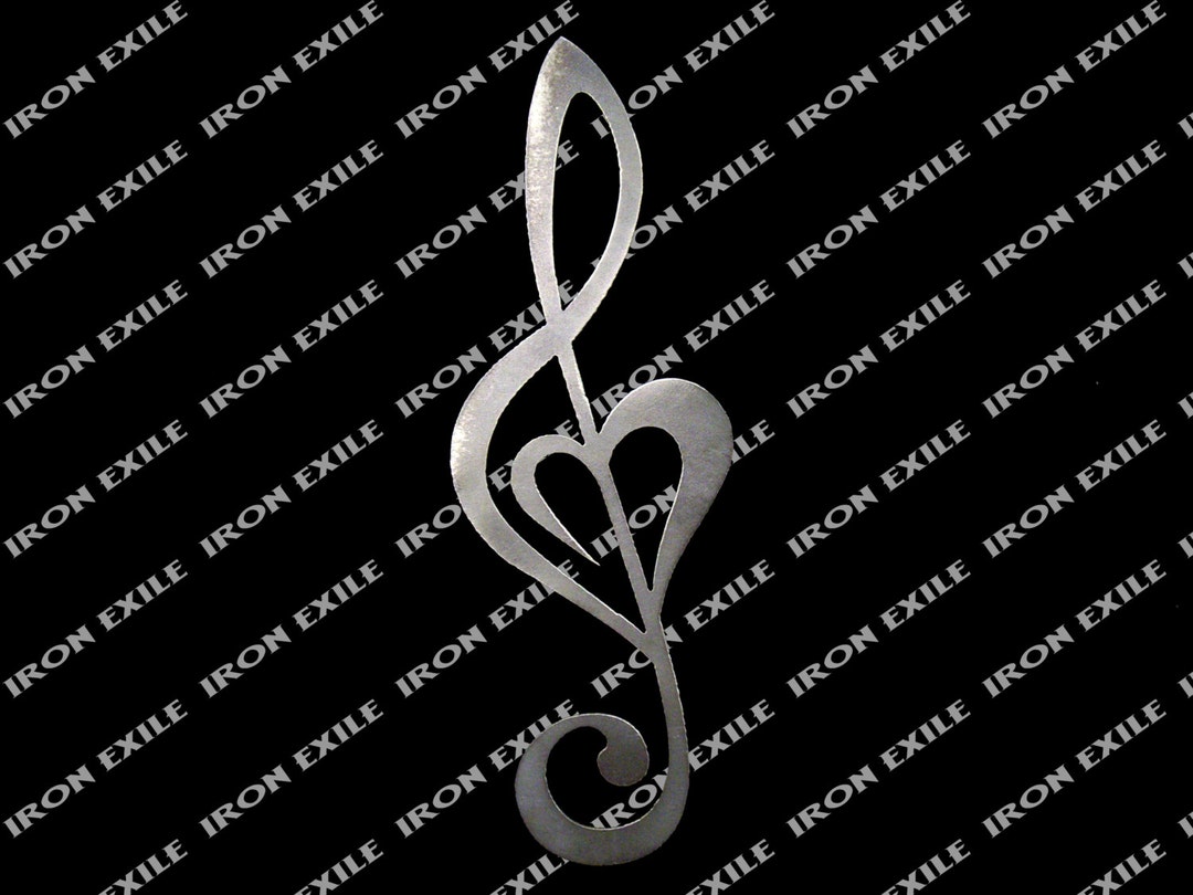 Treble Clef Heart Love Metal Music Note Wall Art Home Decor - Etsy